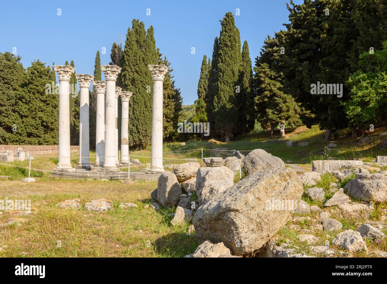 The archaeological site of the Asklepion on the island of Kos in Greece ...