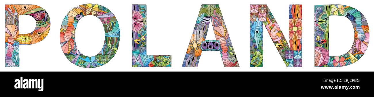Vector word Poland . Hand-painted art design. Illustration for t -shirt ...