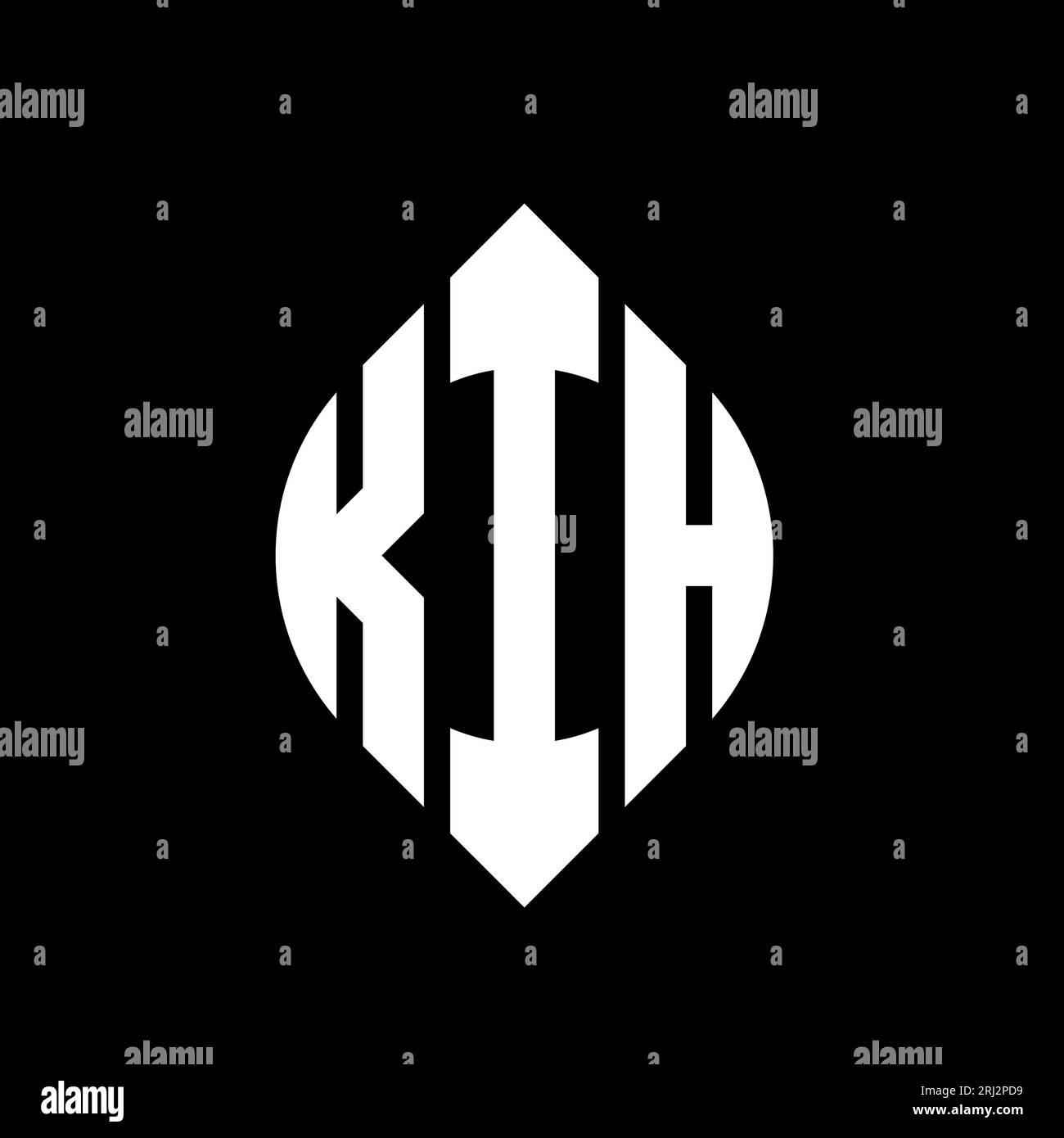 KIH circle letter logo design with circle and ellipse shape. KIH ...