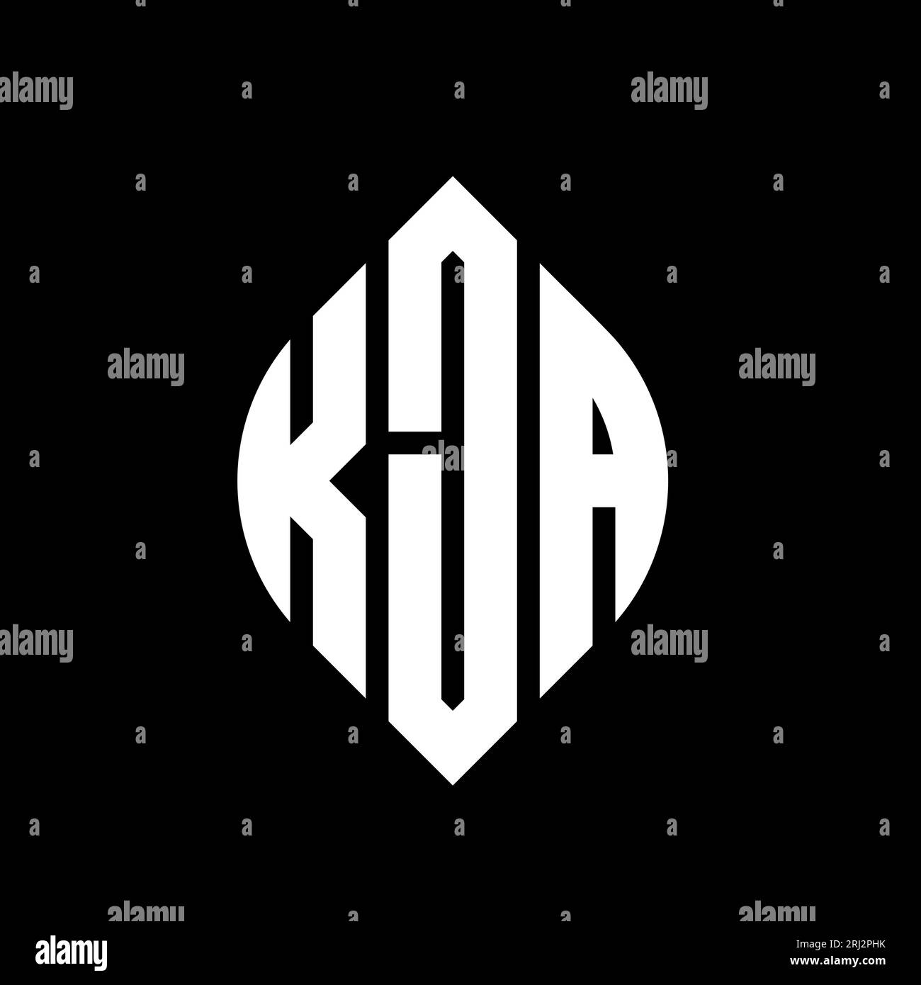 KJA circle letter logo design with circle and ellipse shape. KJA ...
