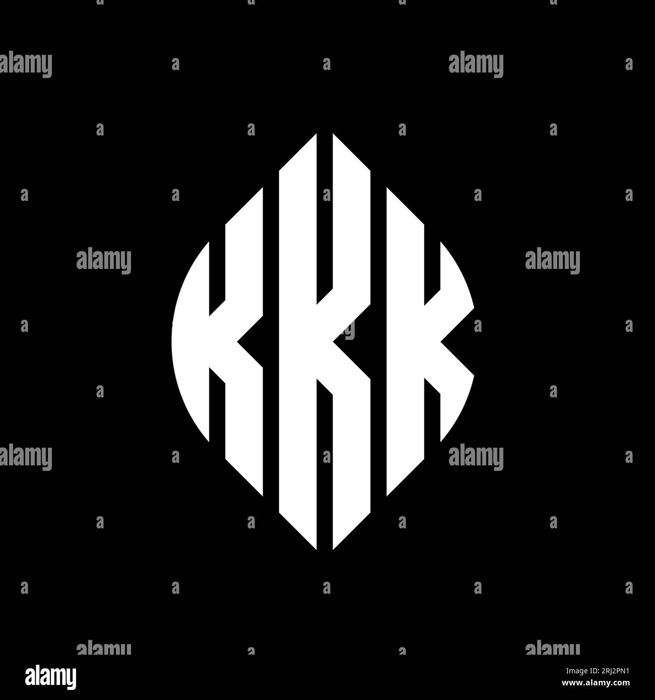 KKK circle letter logo design with circle and ellipse shape. KKK ...