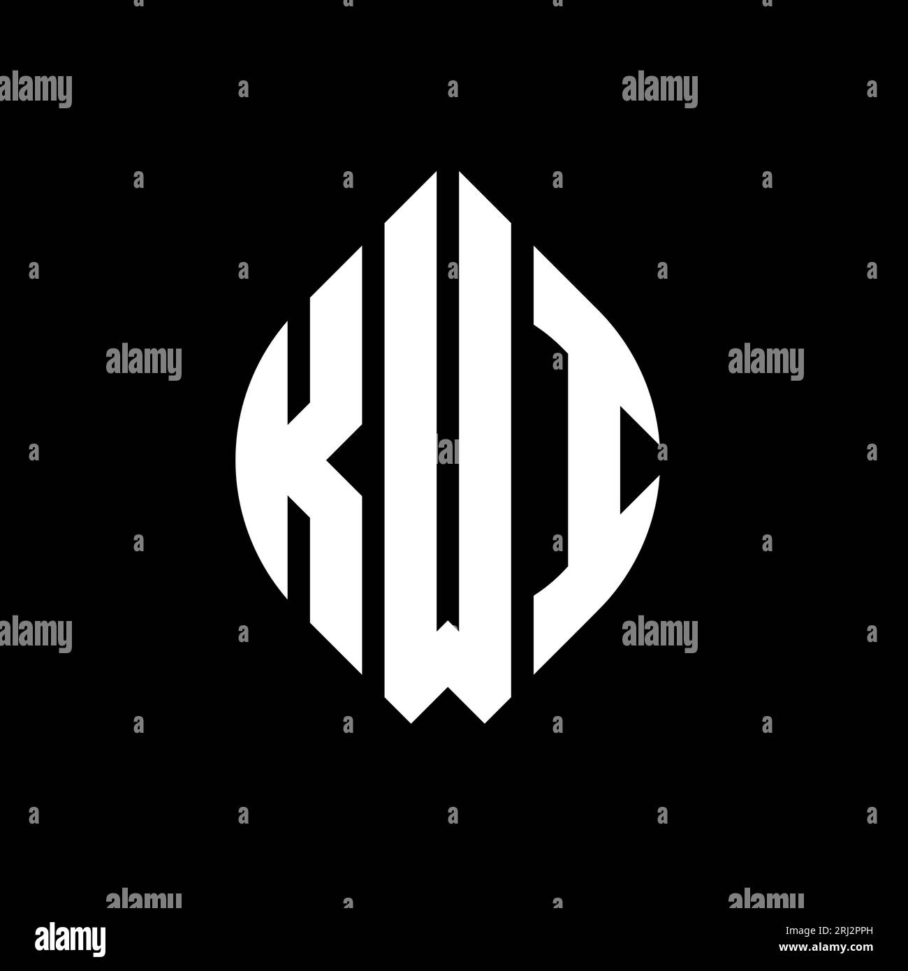 KWI circle letter logo design with circle and ellipse shape. KWI ...