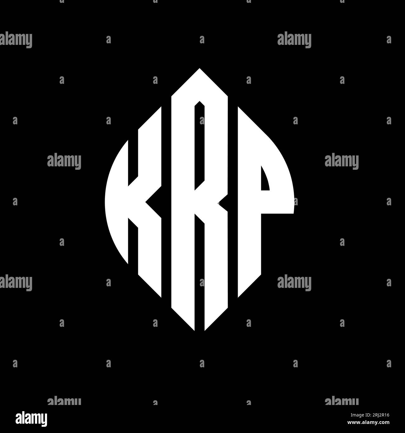 KRP circle letter logo design with circle and ellipse shape. KRP ellipse letters with ...