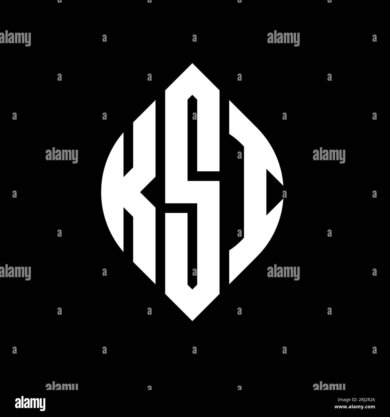 KSI circle letter logo design with circle and ellipse shape. KSI ...