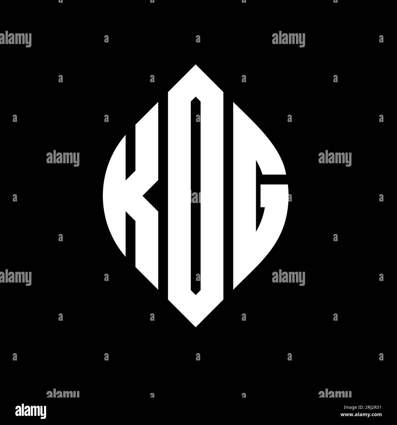 KOG circle letter logo design with circle and ellipse shape. KOG ...
