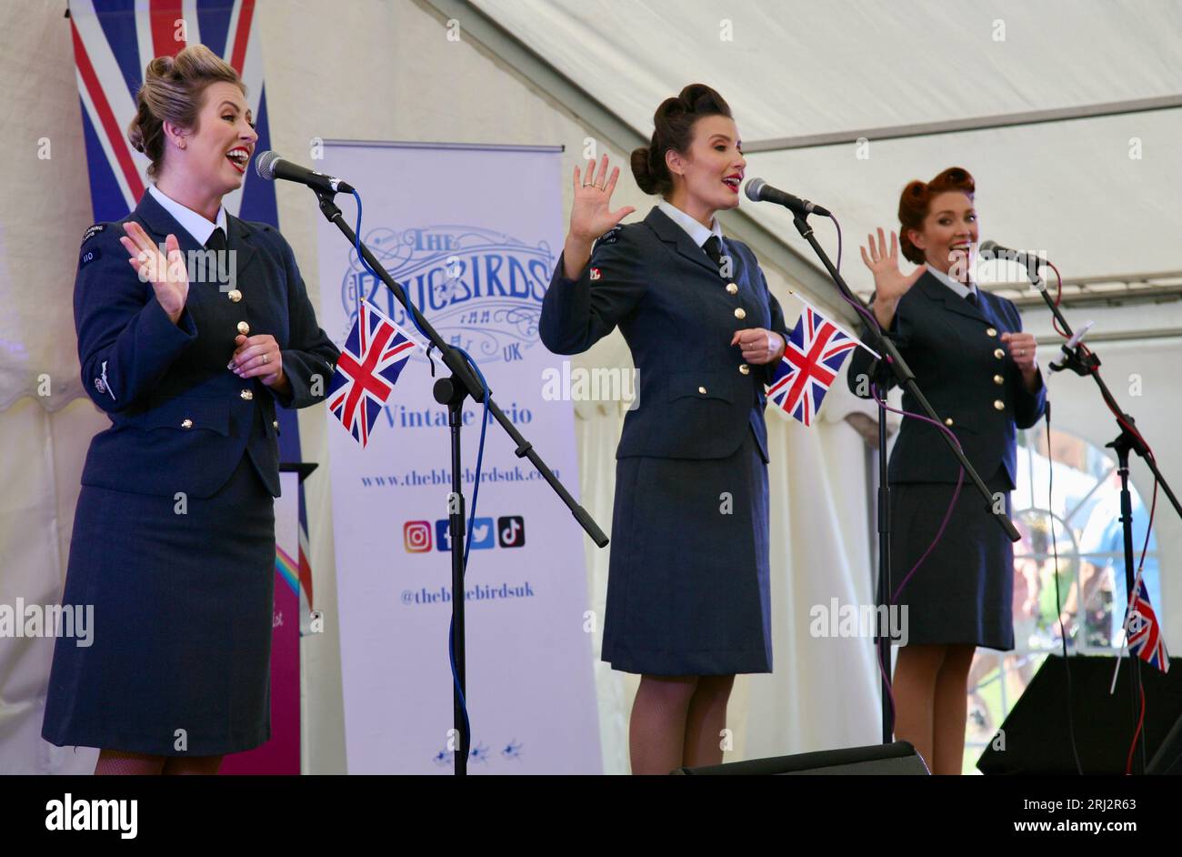 A close up view of the Bluebirds Vintage Trio Singers at the Lytham ...