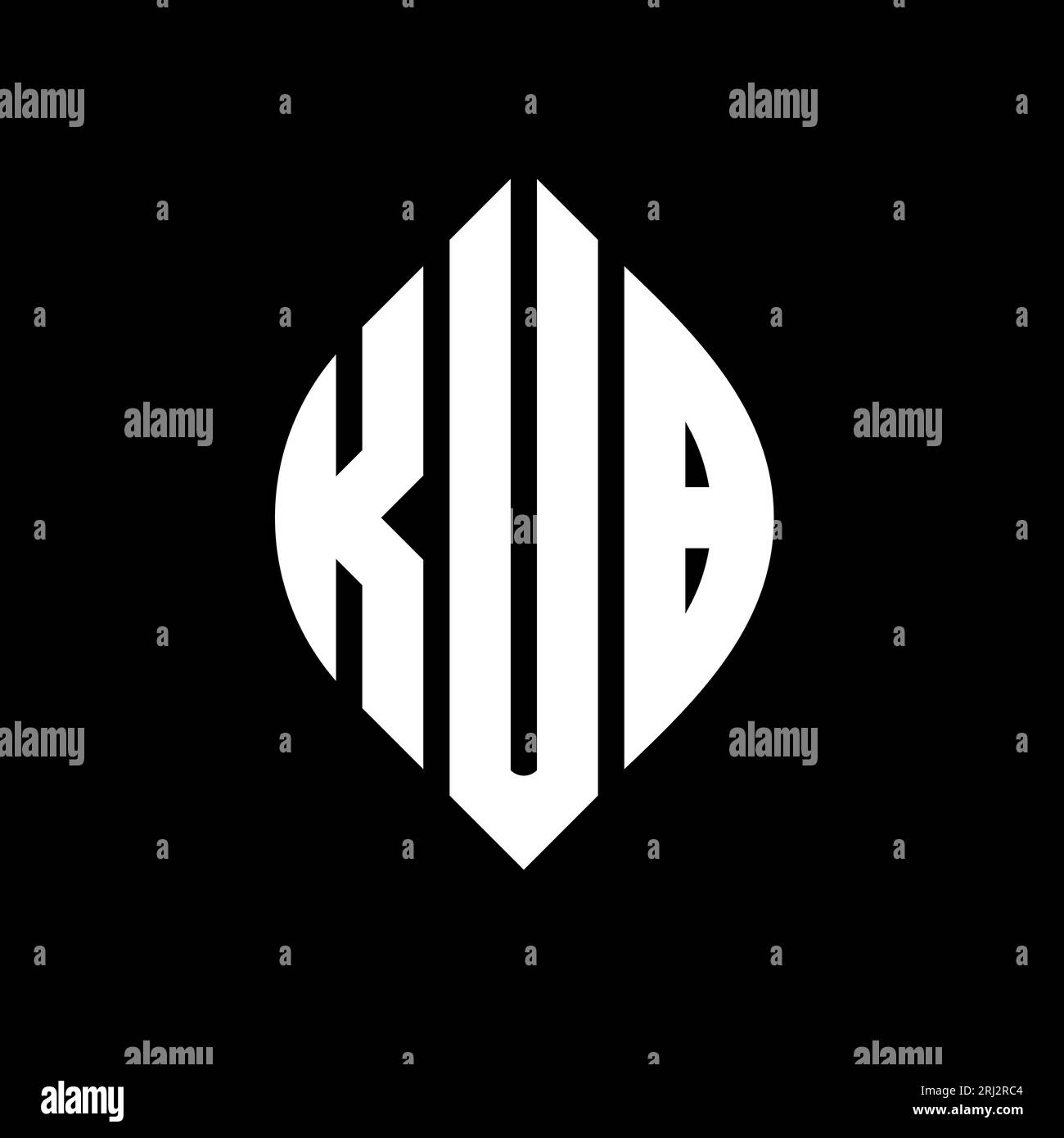 KUB circle letter logo design with circle and ellipse shape. KUB ...