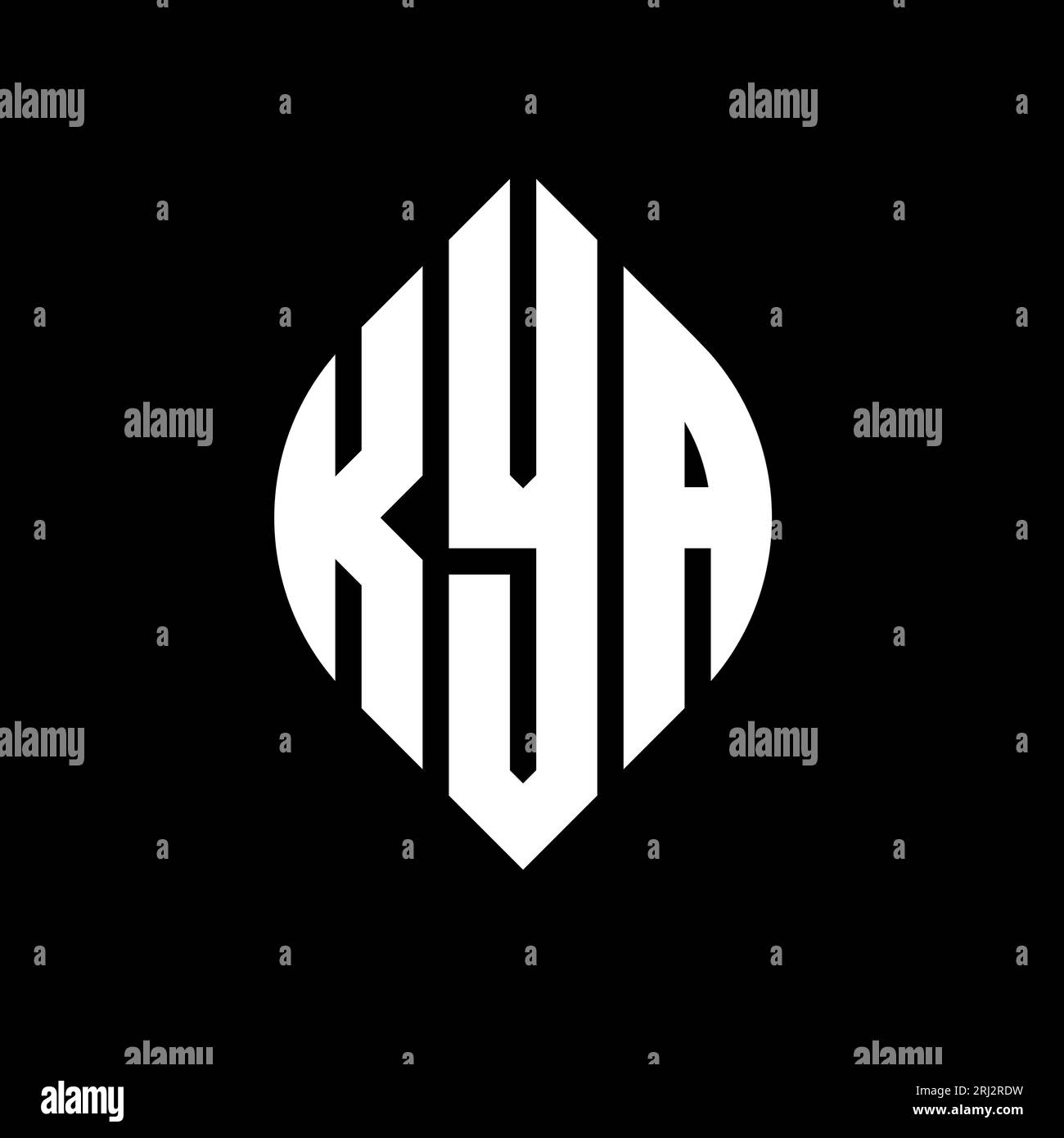 KYA circle letter logo design with circle and ellipse shape. KYA ...