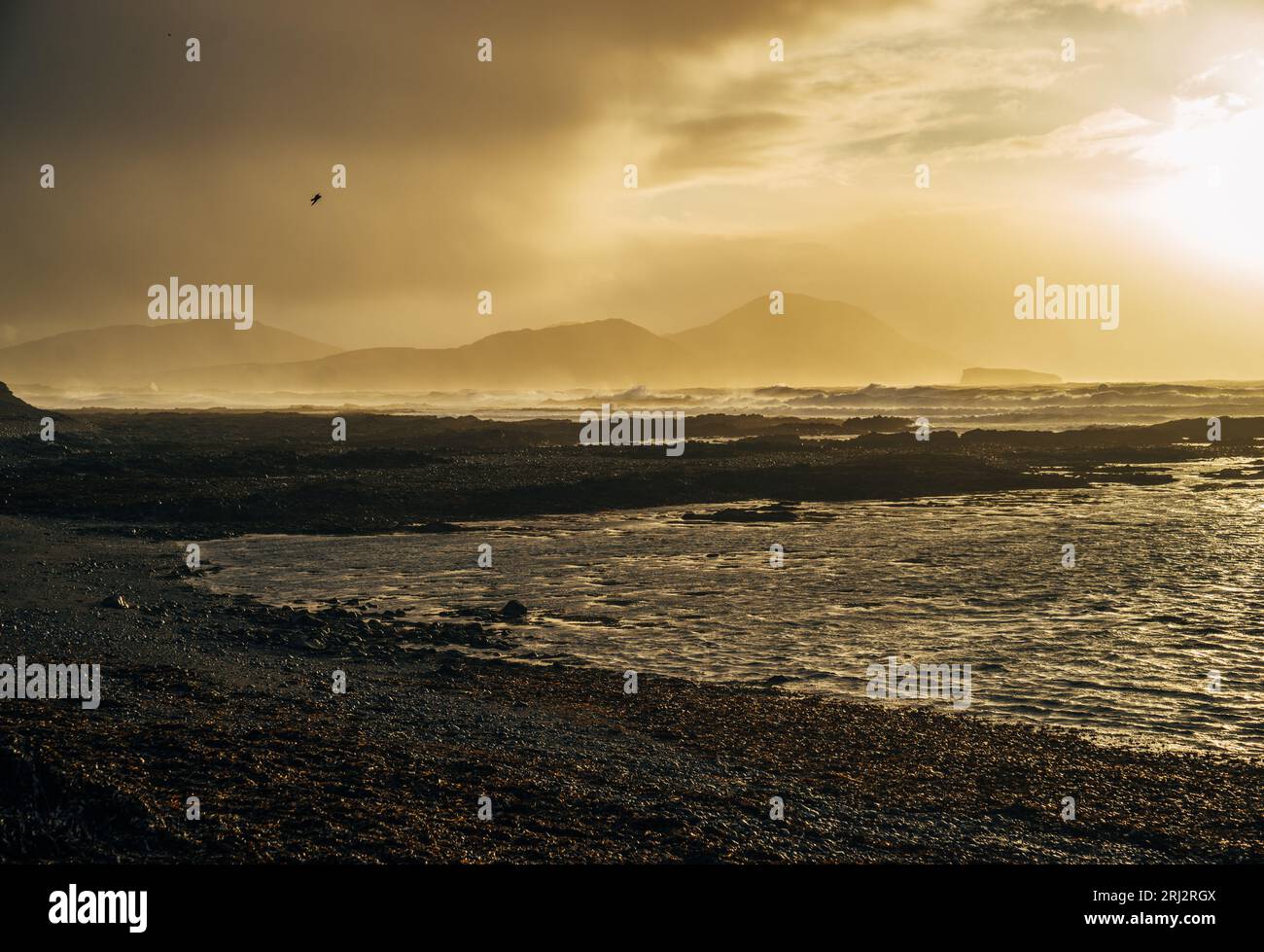 Storm at Malin Head at Sunset in Ireland Stock Photo - Alamy