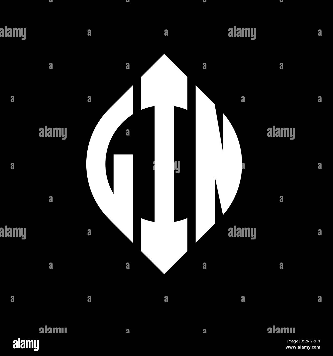 LIN circle letter logo design with circle and ellipse shape. LIN ellipse letters with ...