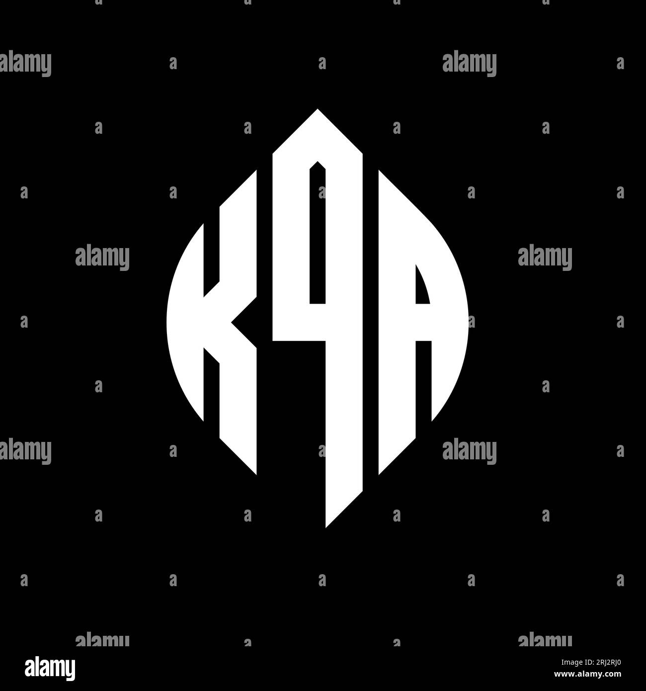 KQA circle letter logo design with circle and ellipse shape. KQA ...