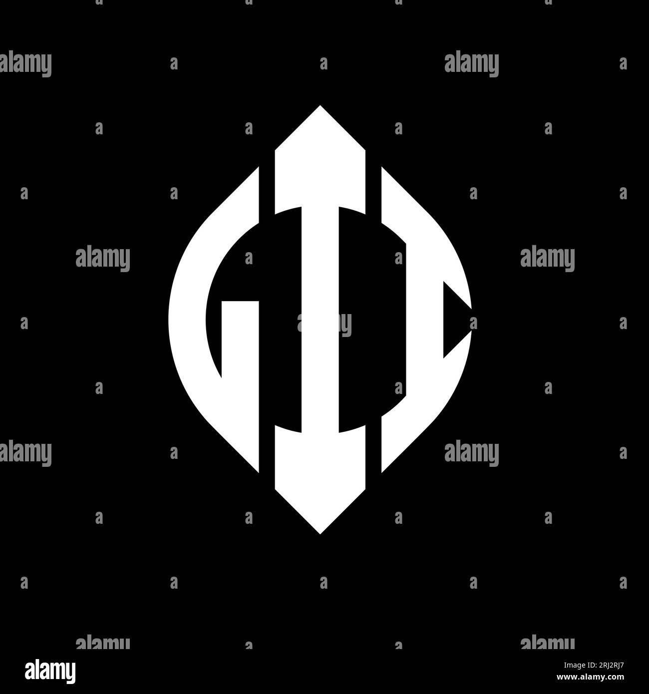 LII circle letter logo design with circle and ellipse shape. LII ...