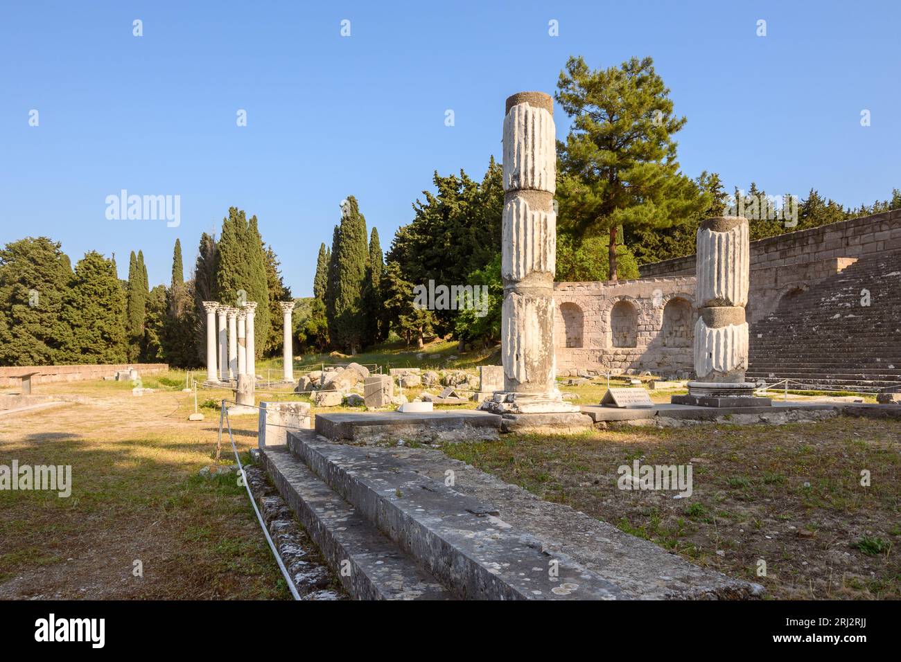 The archaeological site of the Asklepion on the island of Kos in Greece ...