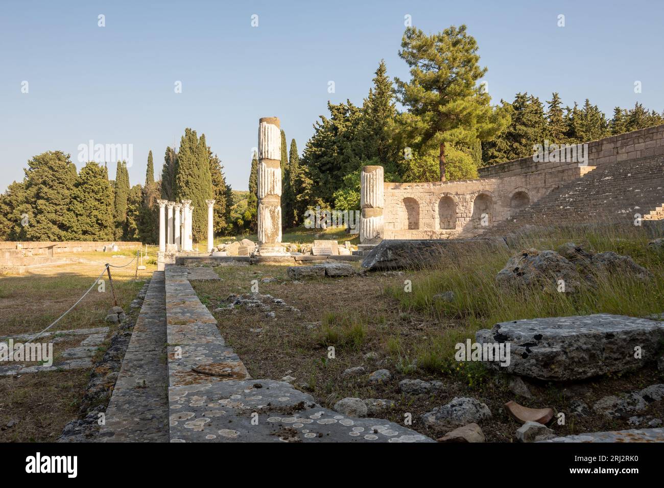 The archaeological site of the Asklepion on the island of Kos in Greece ...