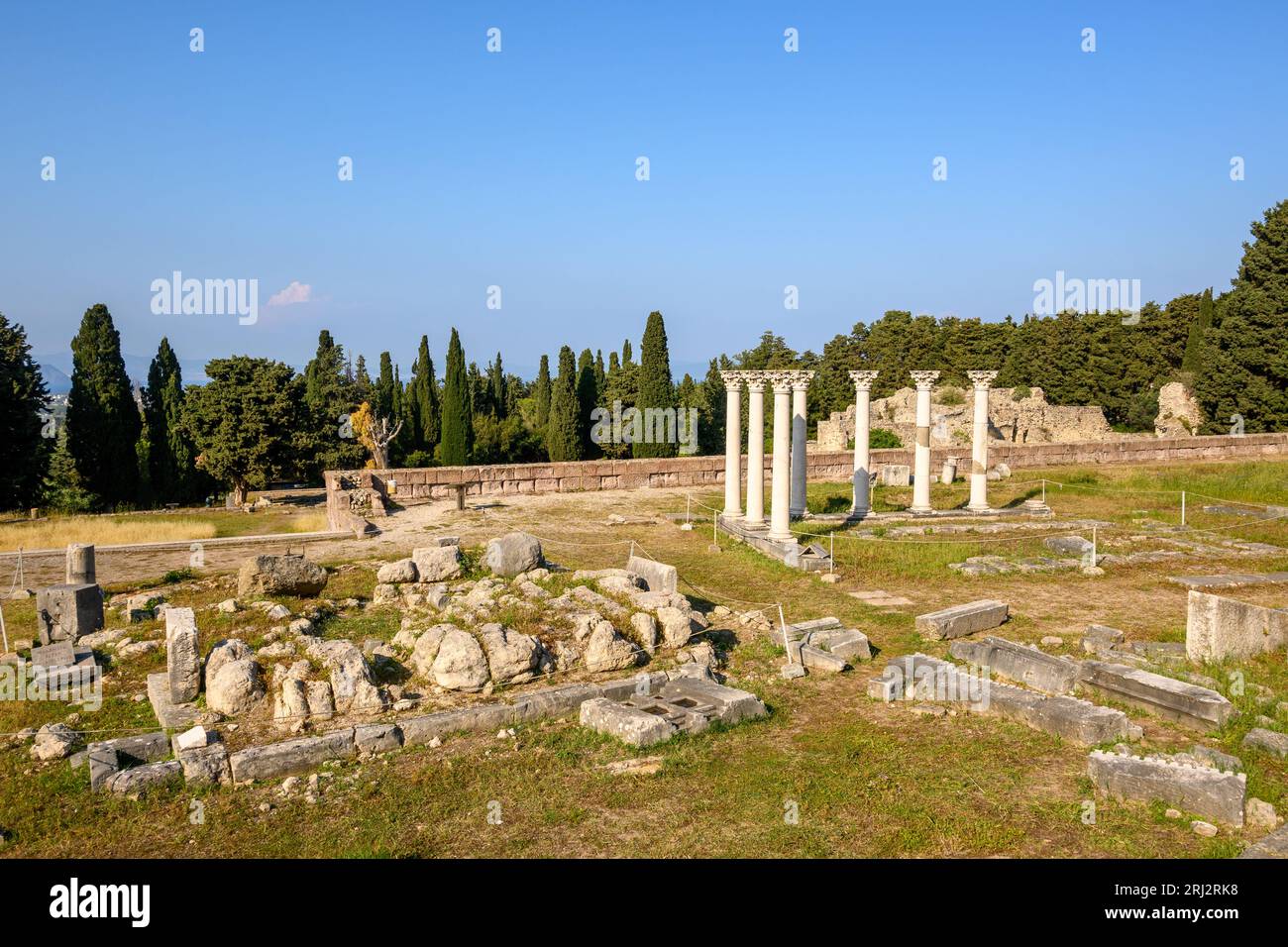 The archaeological site of the Asklepion on the island of Kos in Greece ...