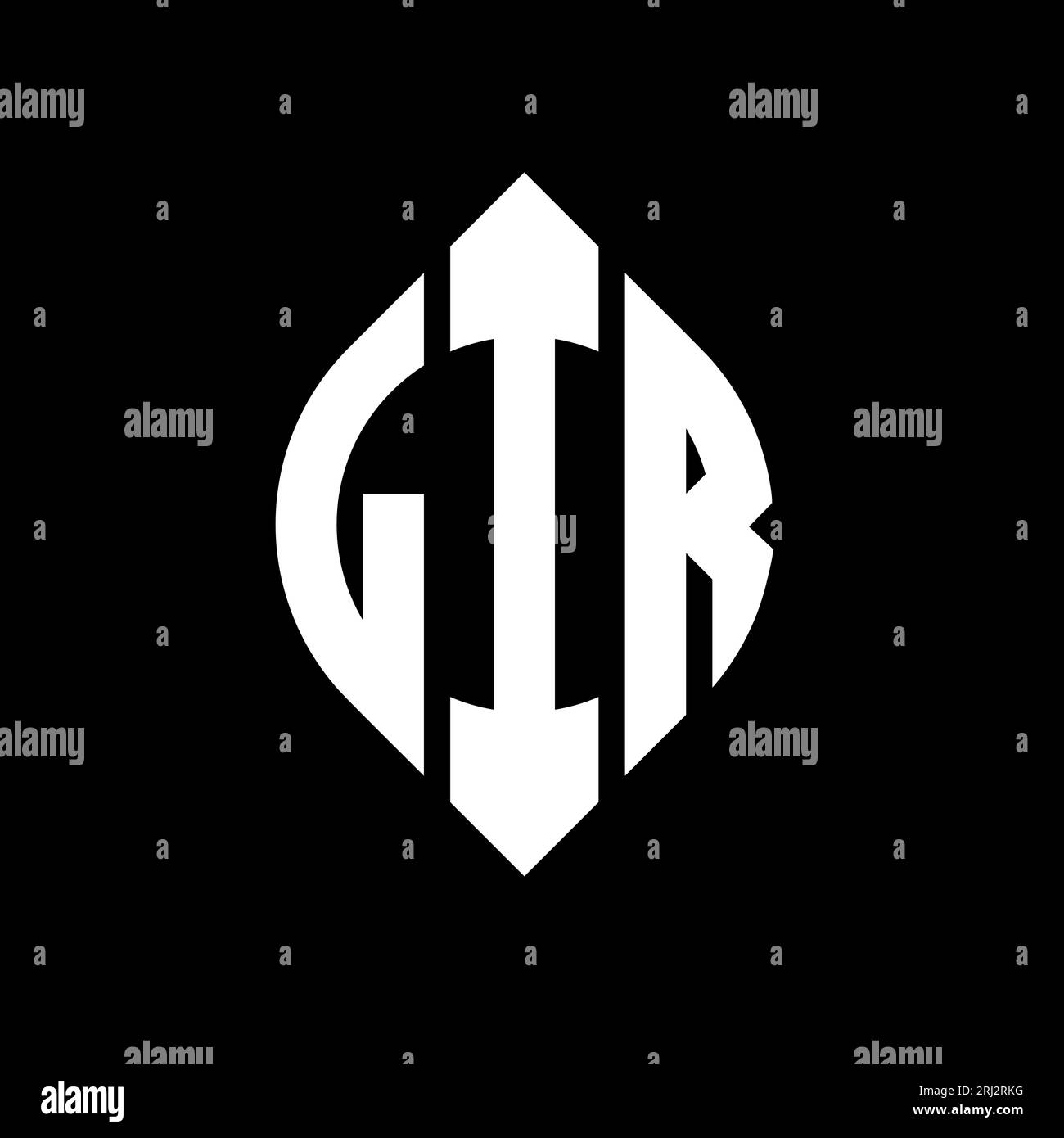 LIR circle letter logo design with circle and ellipse shape. LIR ...