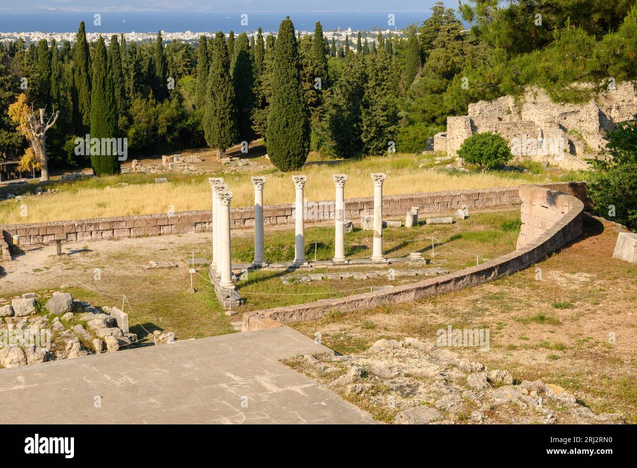The archaeological site of the Asklepion on the island of Kos in Greece ...