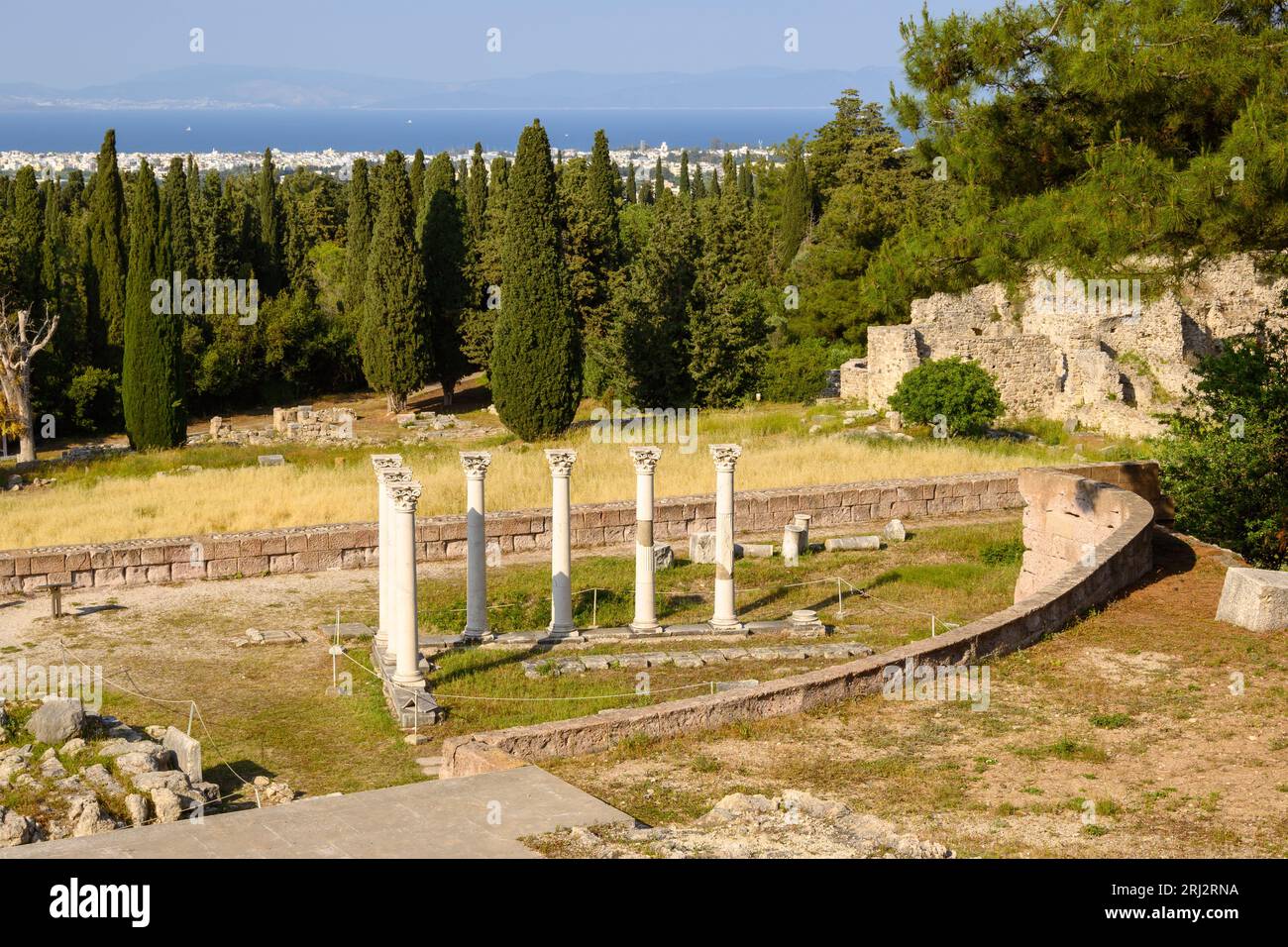 The archaeological site of the Asklepion on the island of Kos in Greece ...
