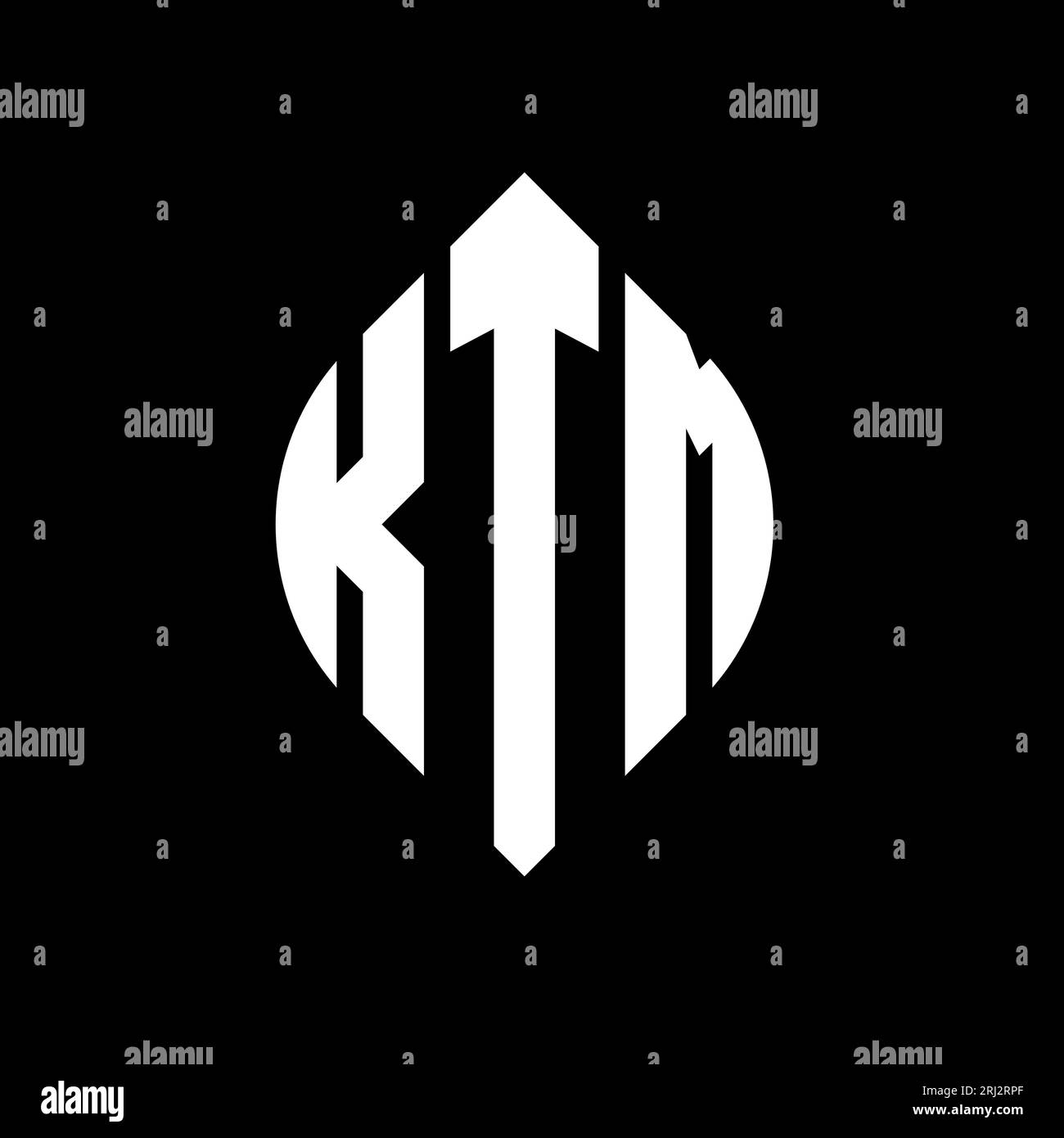 KTM circle letter logo design with circle and ellipse shape. KTM ...