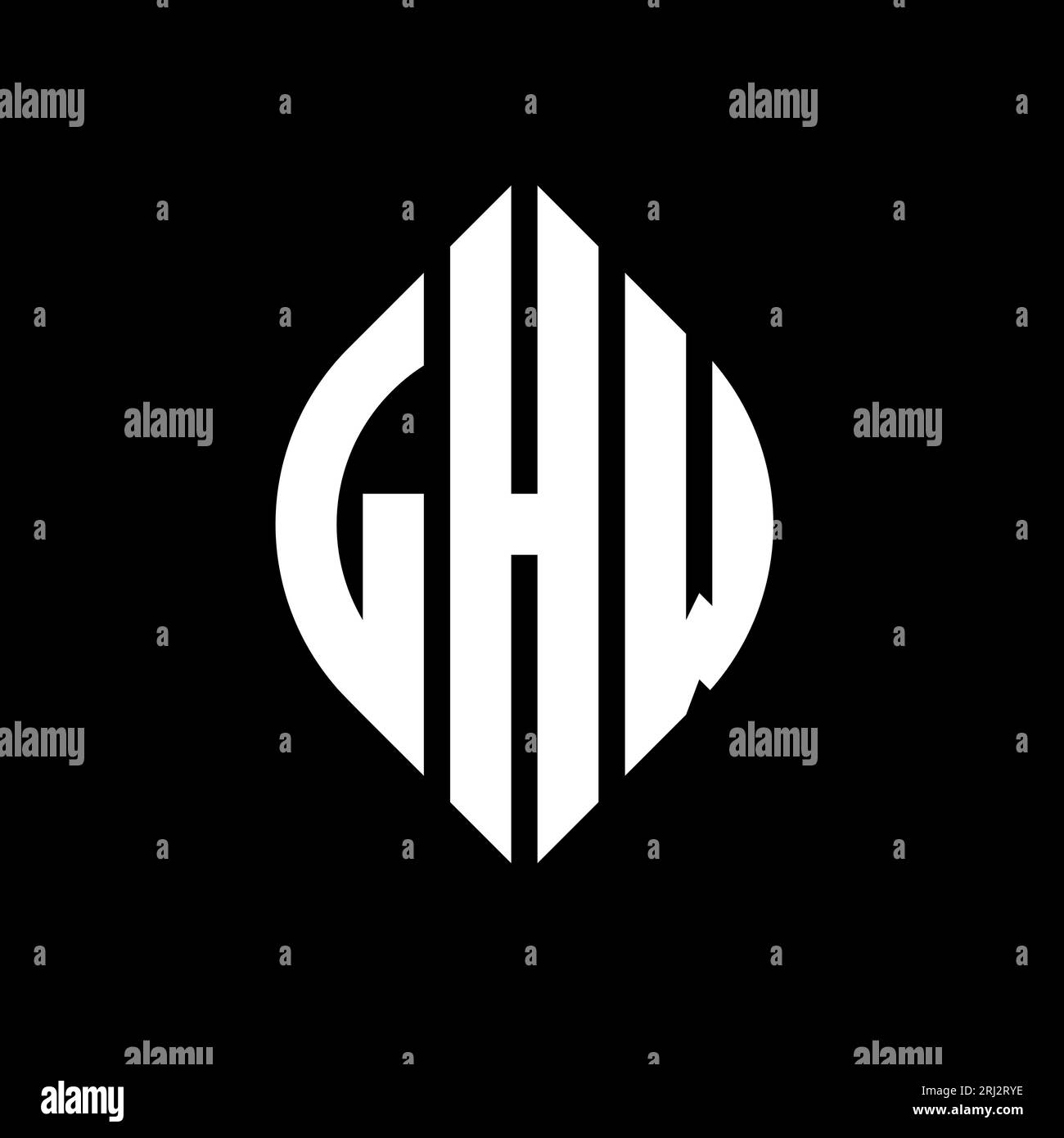 LHW circle letter logo design with circle and ellipse shape. LHW ...