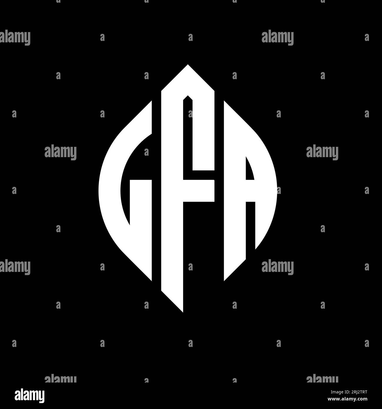 LFA circle letter logo design with circle and ellipse shape. LFA ...
