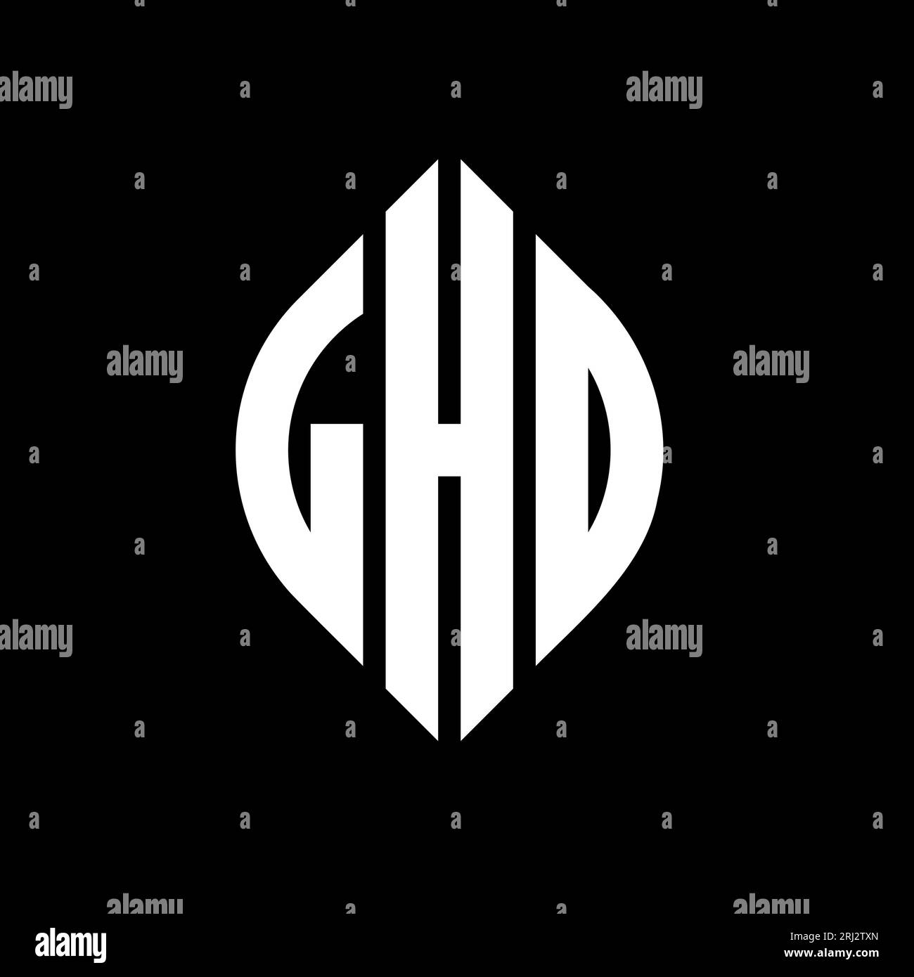 LHD circle letter logo design with circle and ellipse shape. LHD ...