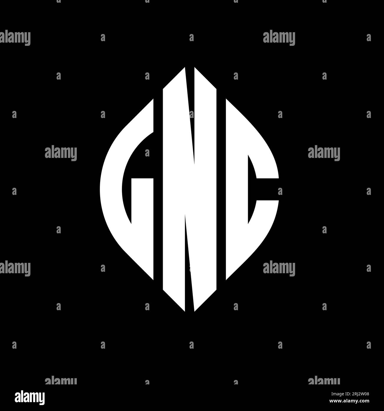 LNC circle letter logo design with circle and ellipse shape. LNC ...
