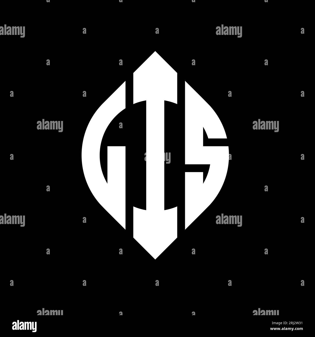LIS circle letter logo design with circle and ellipse shape. LIS ...