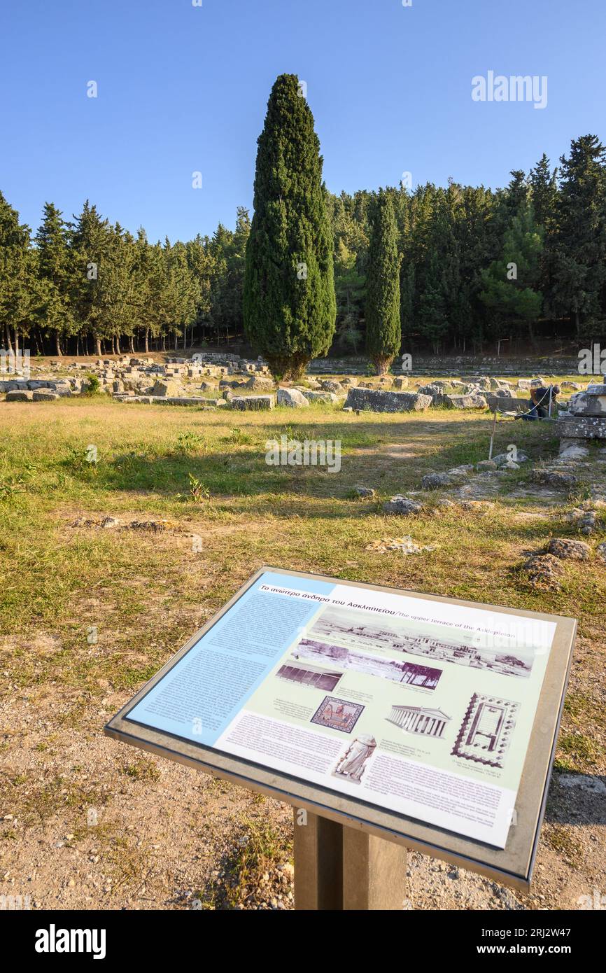 The archaeological site of the Asklepion on the island of Kos in Greece ...