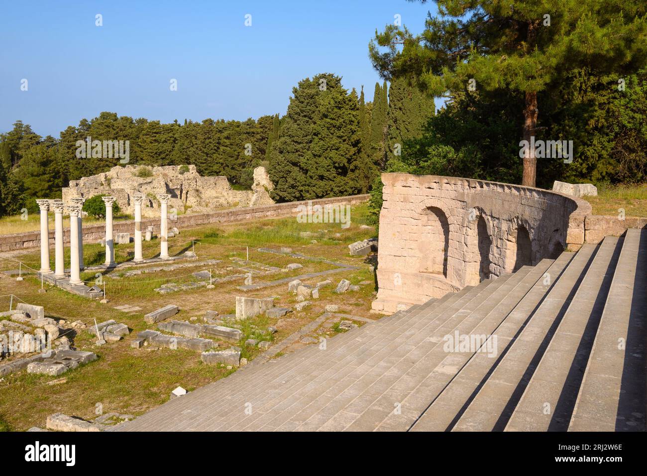 The archaeological site of the Asklepion on the island of Kos in Greece ...