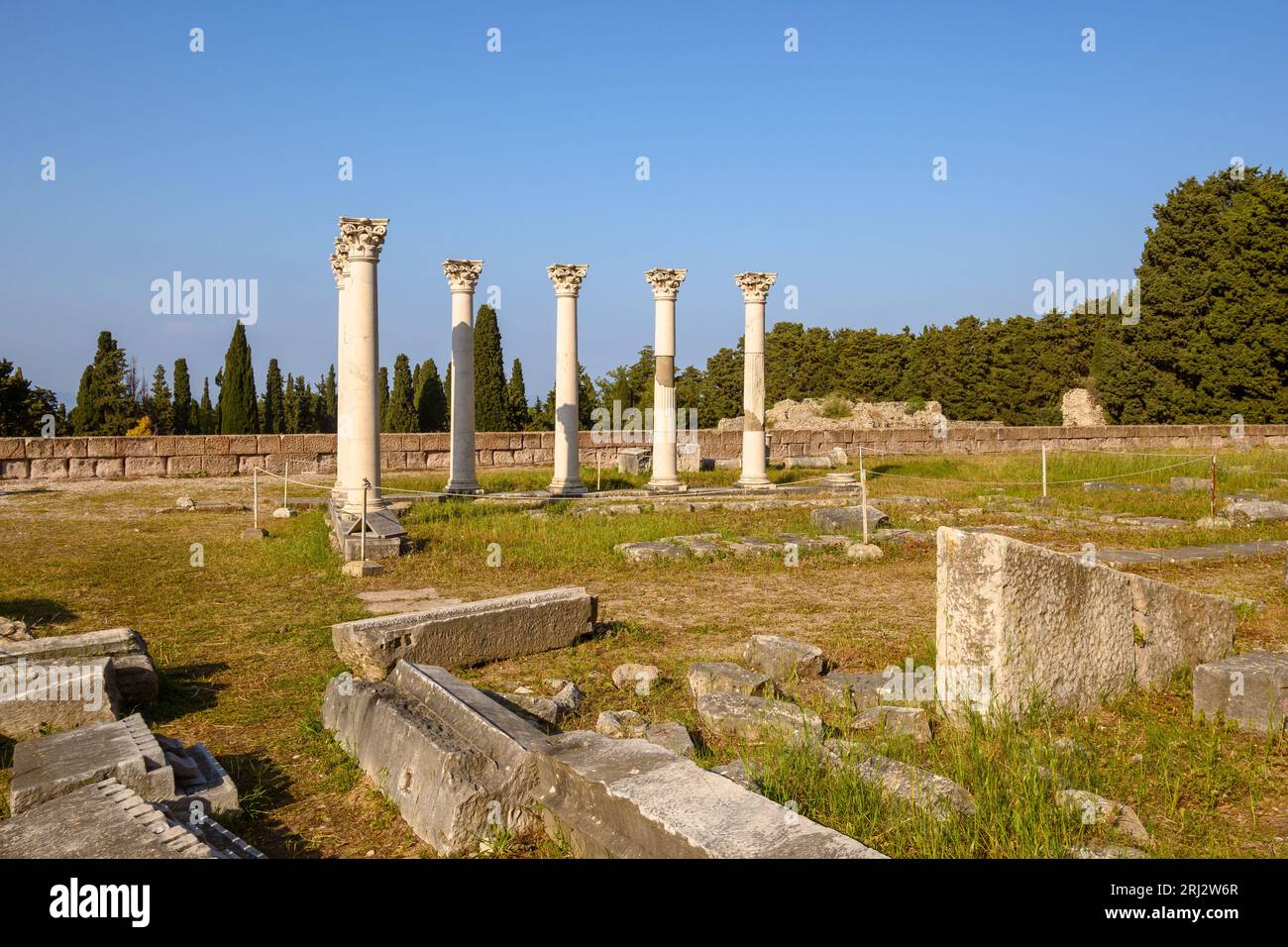 The archaeological site of the Asklepion on the island of Kos in Greece ...