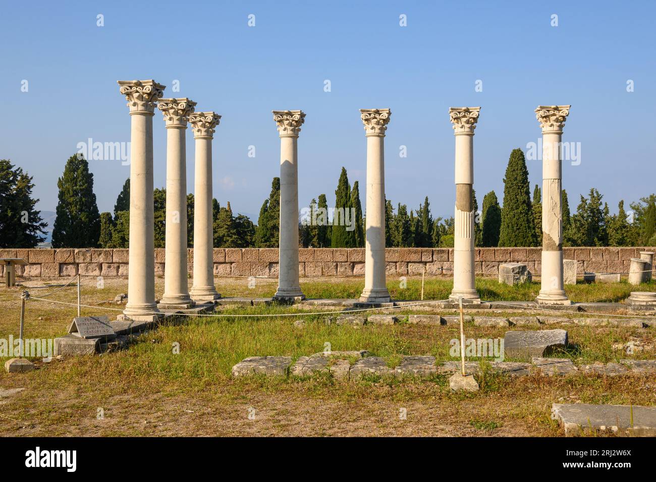 The archaeological site of the Asklepion on the island of Kos in Greece ...