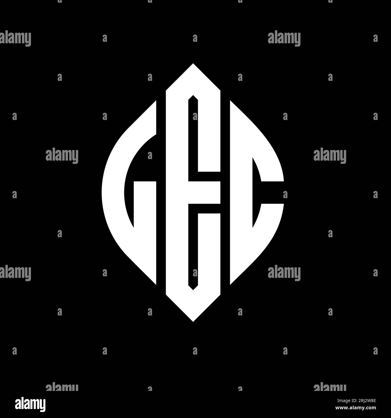 LEC circle letter logo design with circle and ellipse shape. LEC ...