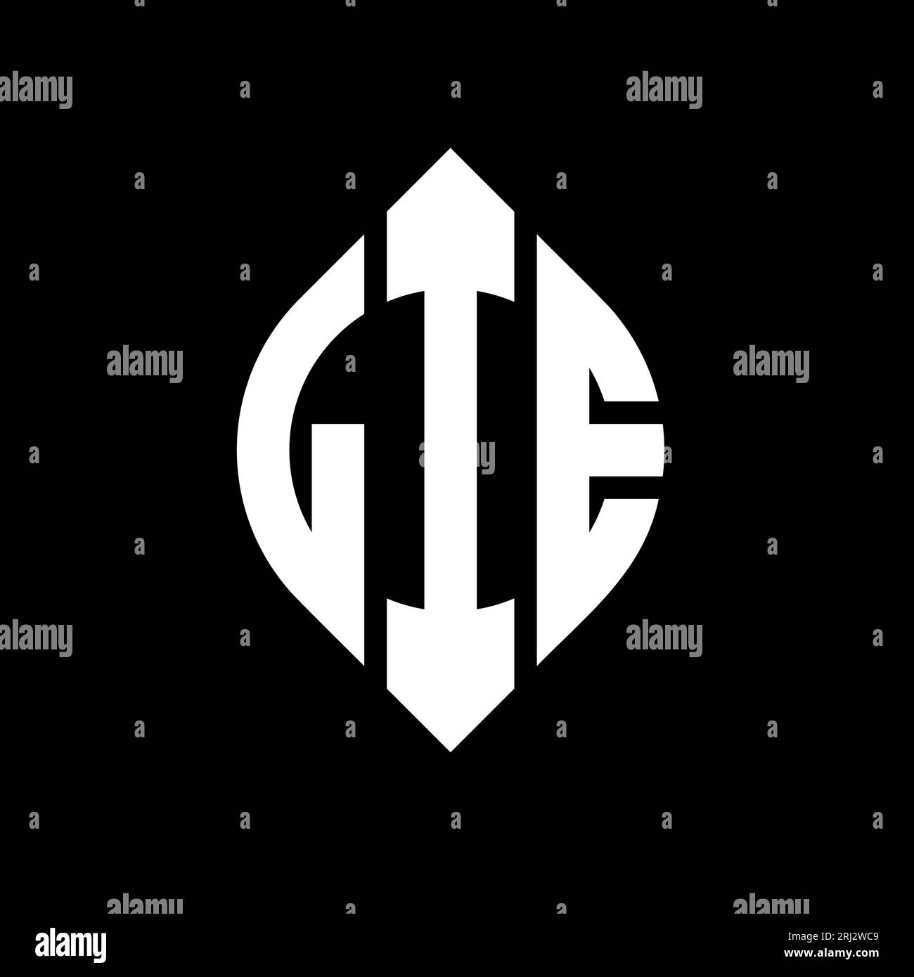 LIE circle letter logo design with circle and ellipse shape. LIE ...