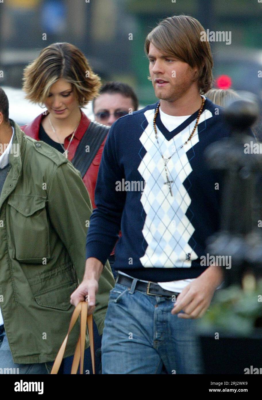 Former West life musician Brian McFadden leaving a hotel in central ...