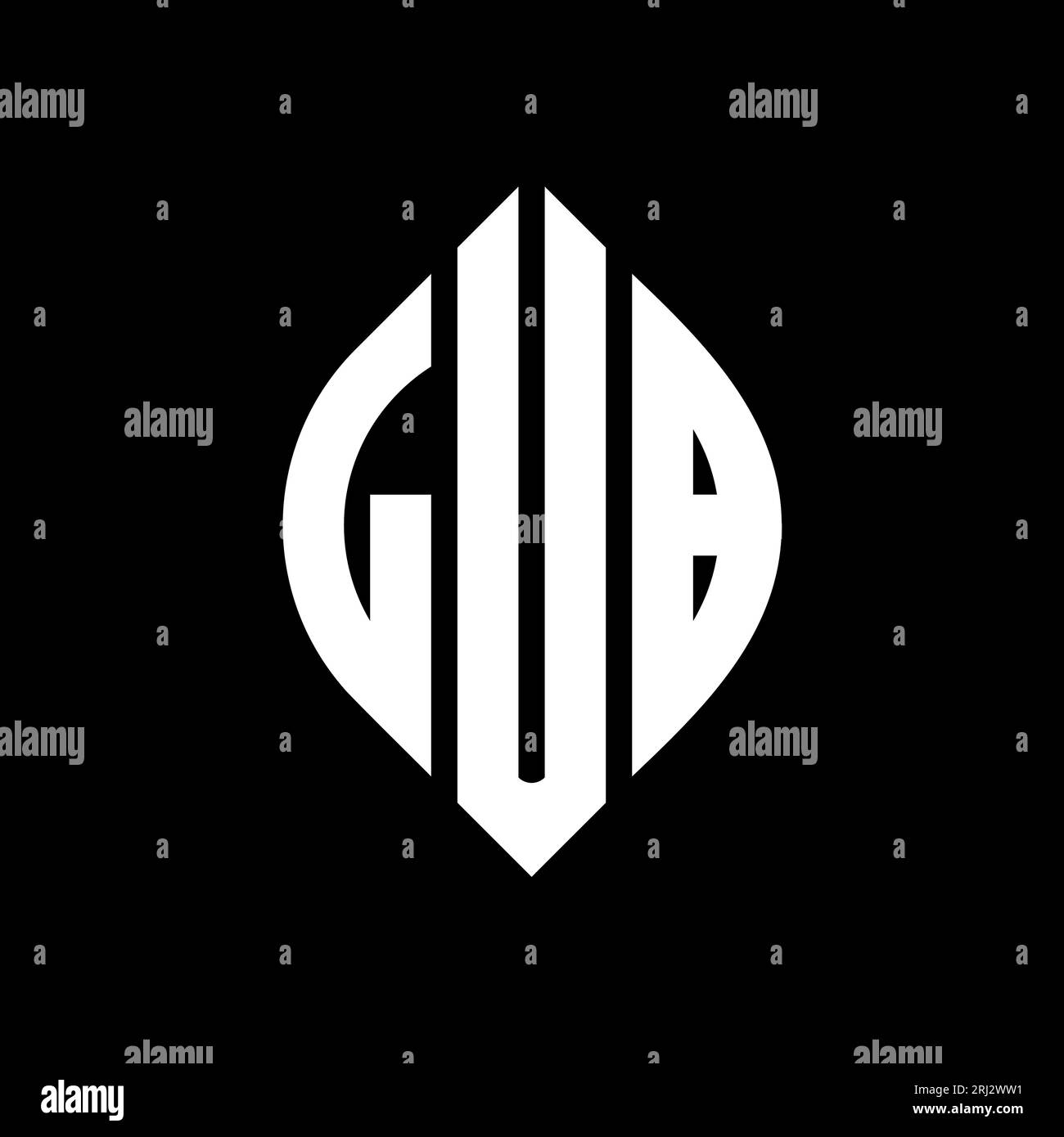 LUB circle letter logo design with circle and ellipse shape. LUB ...