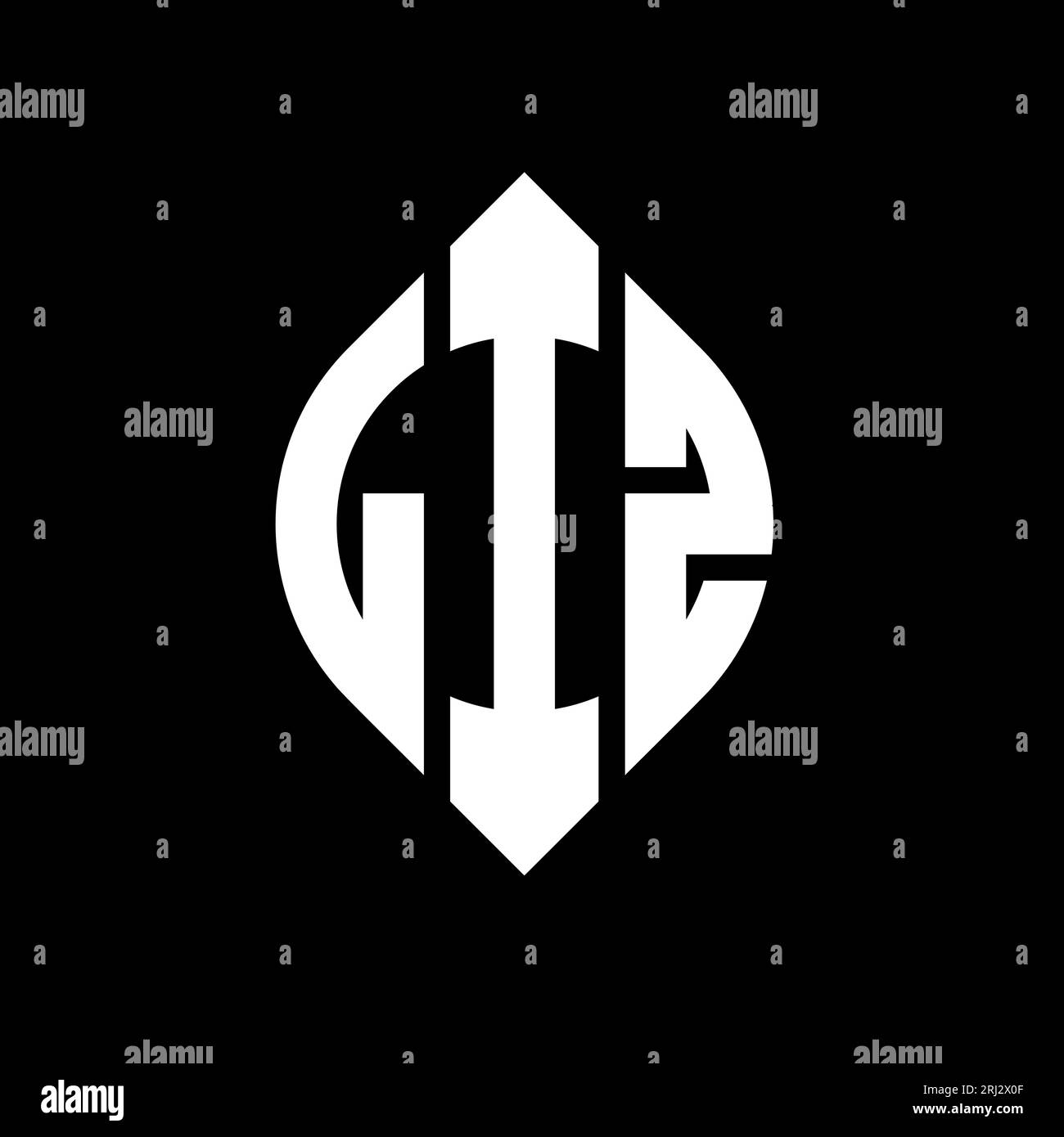 LIZ circle letter logo design with circle and ellipse shape. LIZ ...