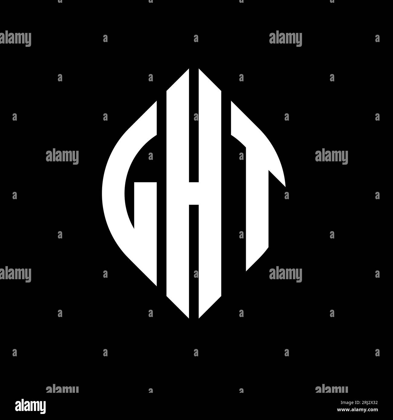 LHT circle letter logo design with circle and ellipse shape. LHT ...