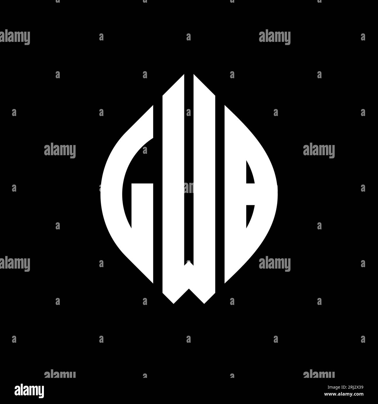 LWB circle letter logo design with circle and ellipse shape. LWB ...