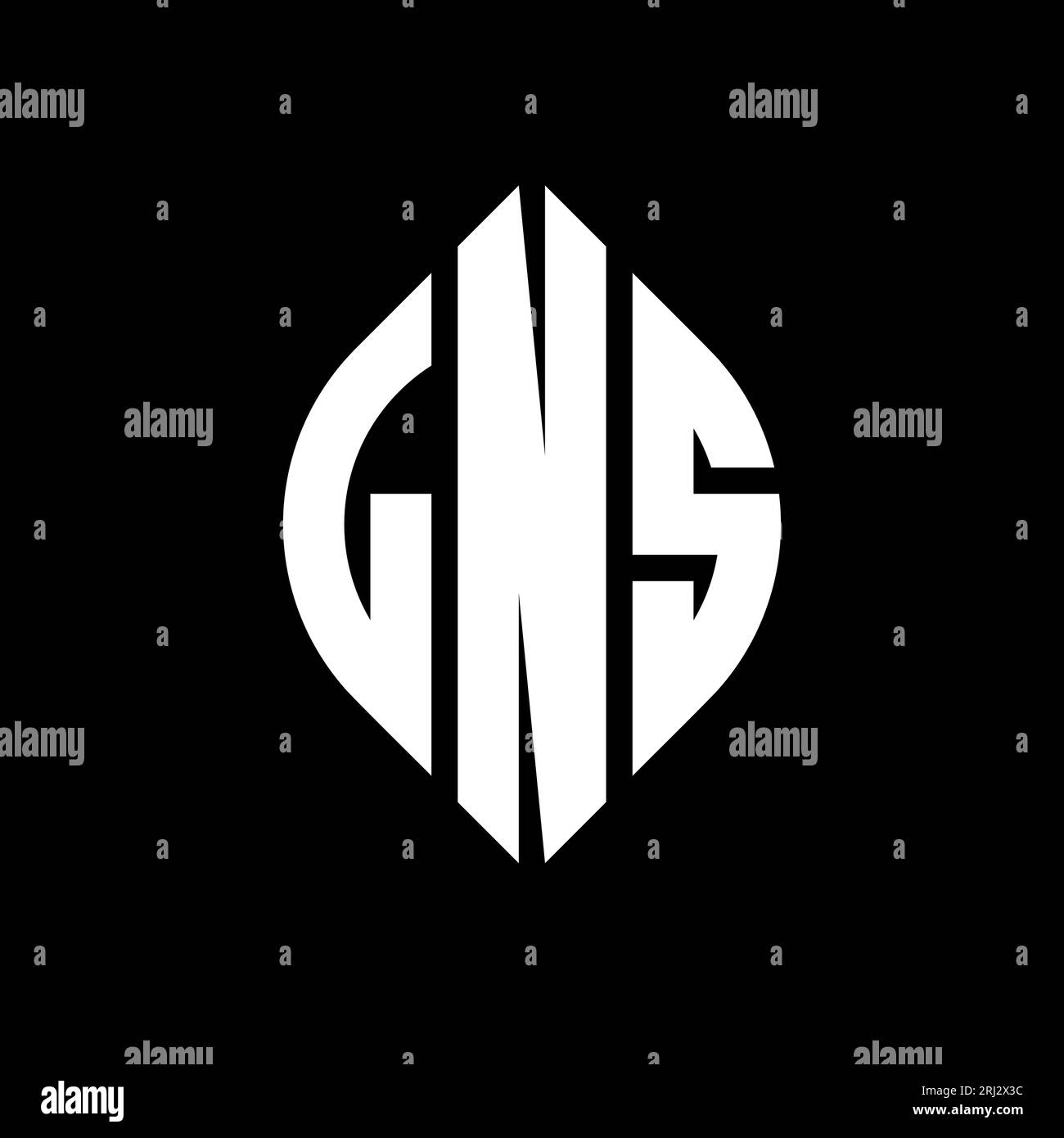 LNS circle letter logo design with circle and ellipse shape. LNS ...