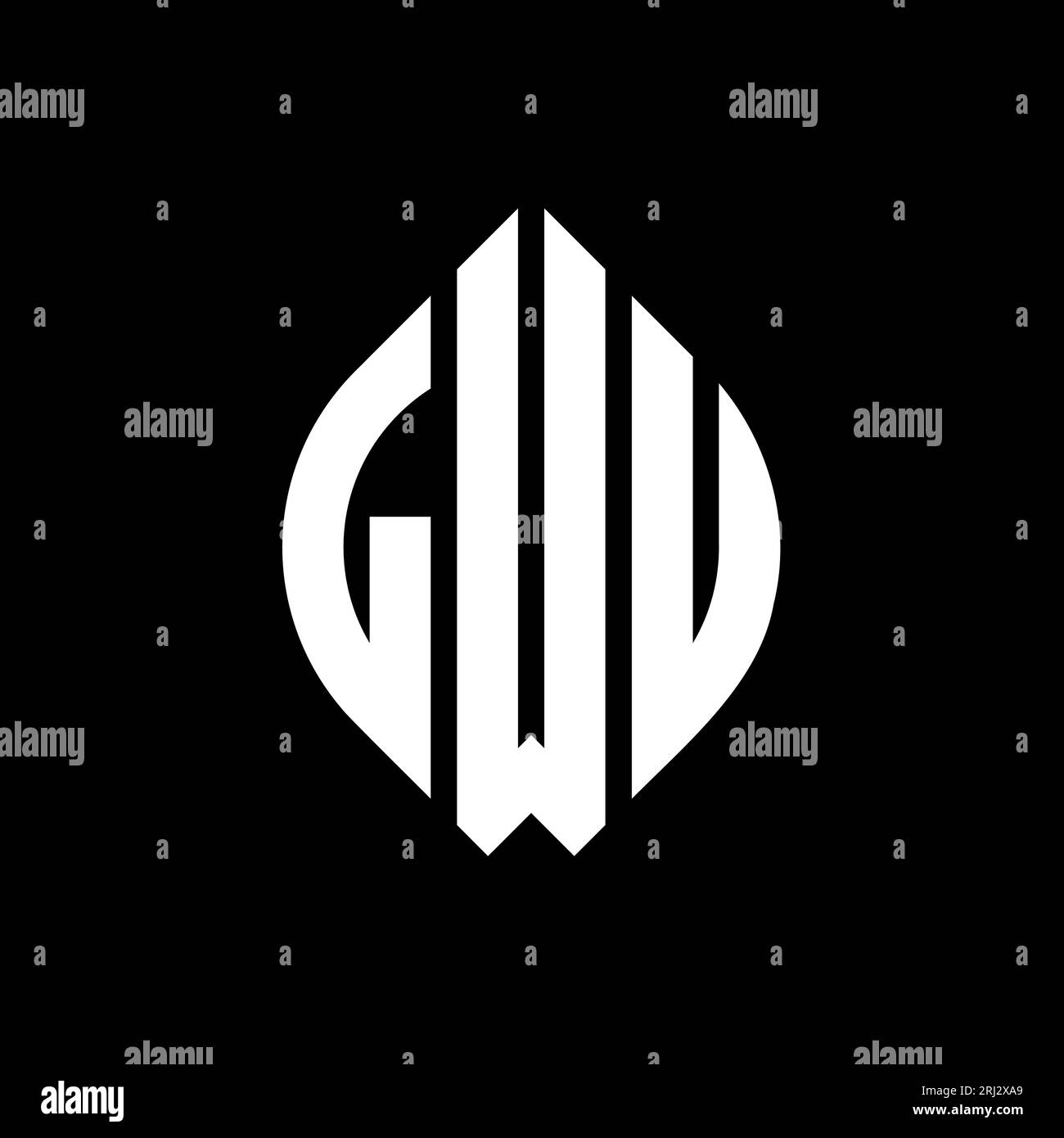 LWU circle letter logo design with circle and ellipse shape. LWU ...