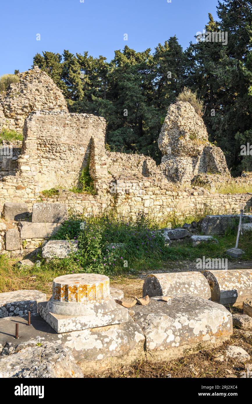 The archaeological site of the Asklepion on the island of Kos in Greece ...