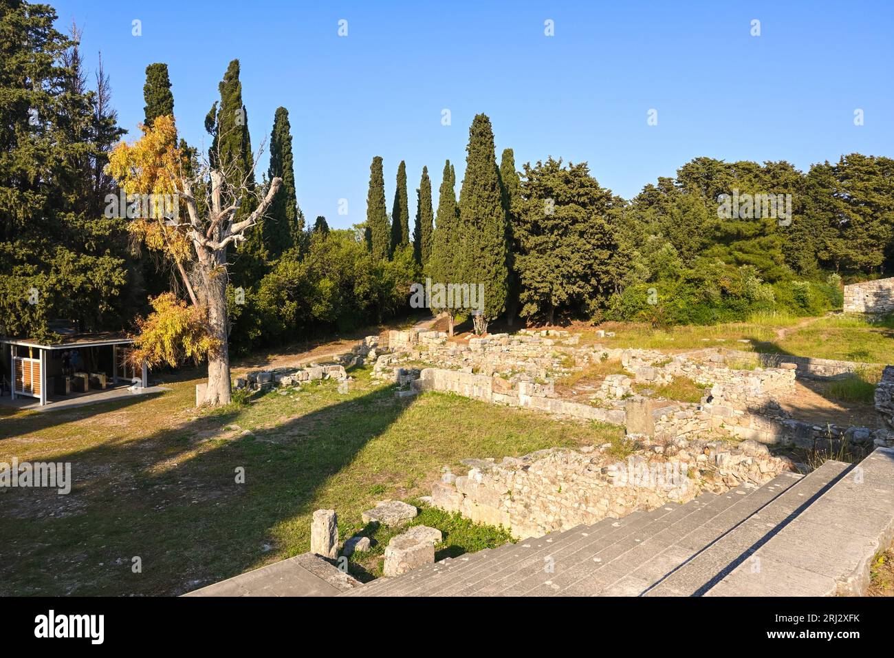 The archaeological site of the Asklepion on the island of Kos in Greece ...