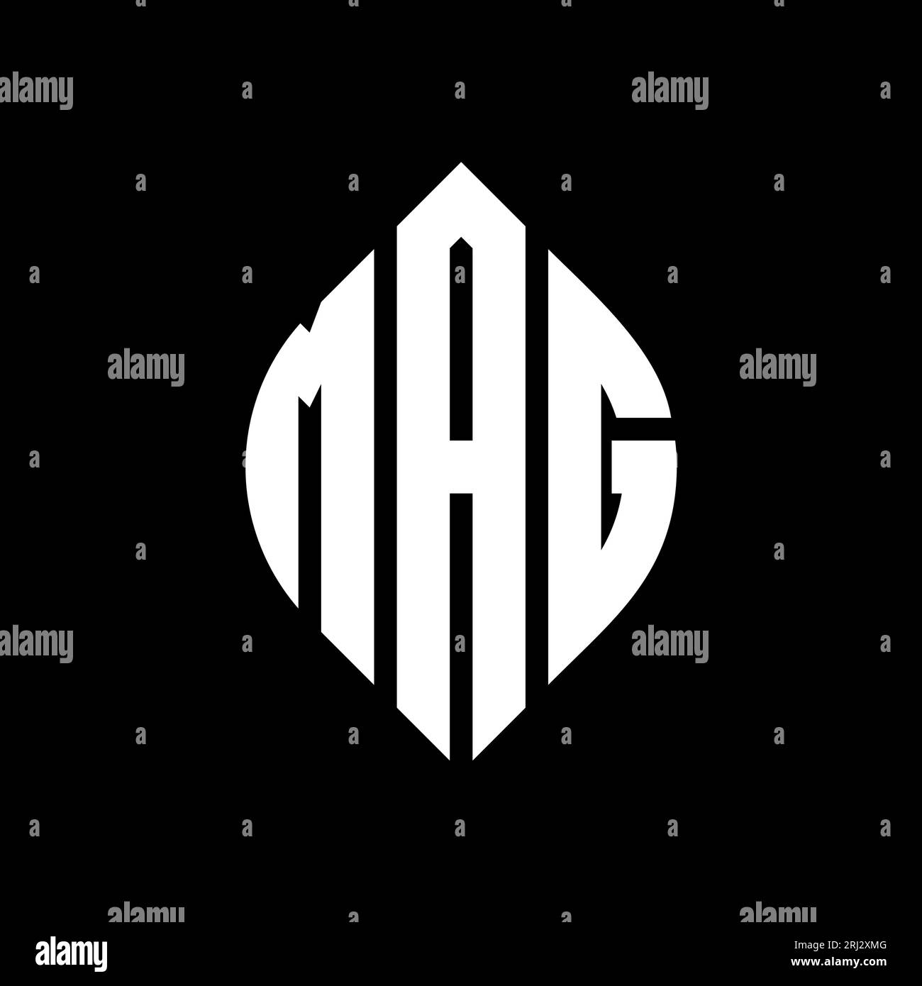 MAG circle letter logo design with circle and ellipse shape. MAG ...