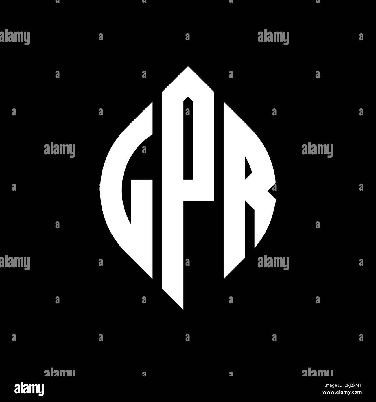 LPR circle letter logo design with circle and ellipse shape. LPR ...