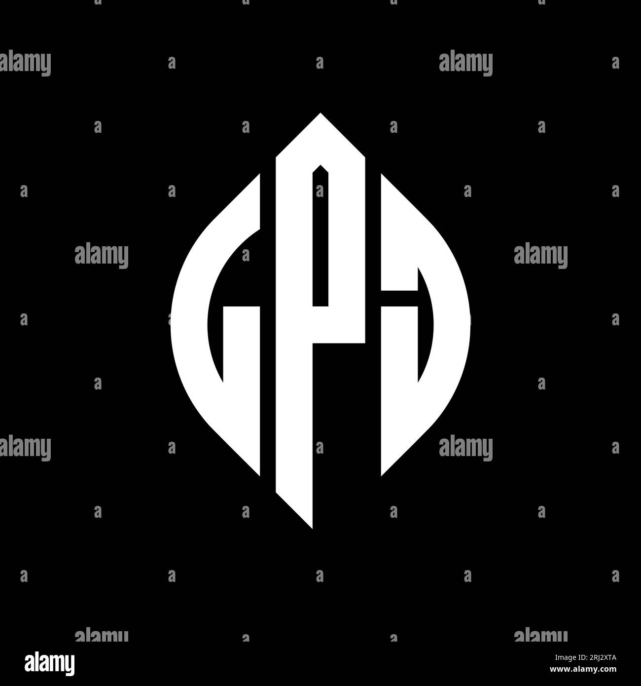 LPJ circle letter logo design with circle and ellipse shape. LPJ ...