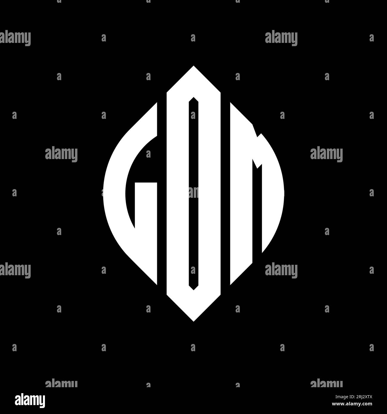 LOM circle letter logo design with circle and ellipse shape. LOM ...