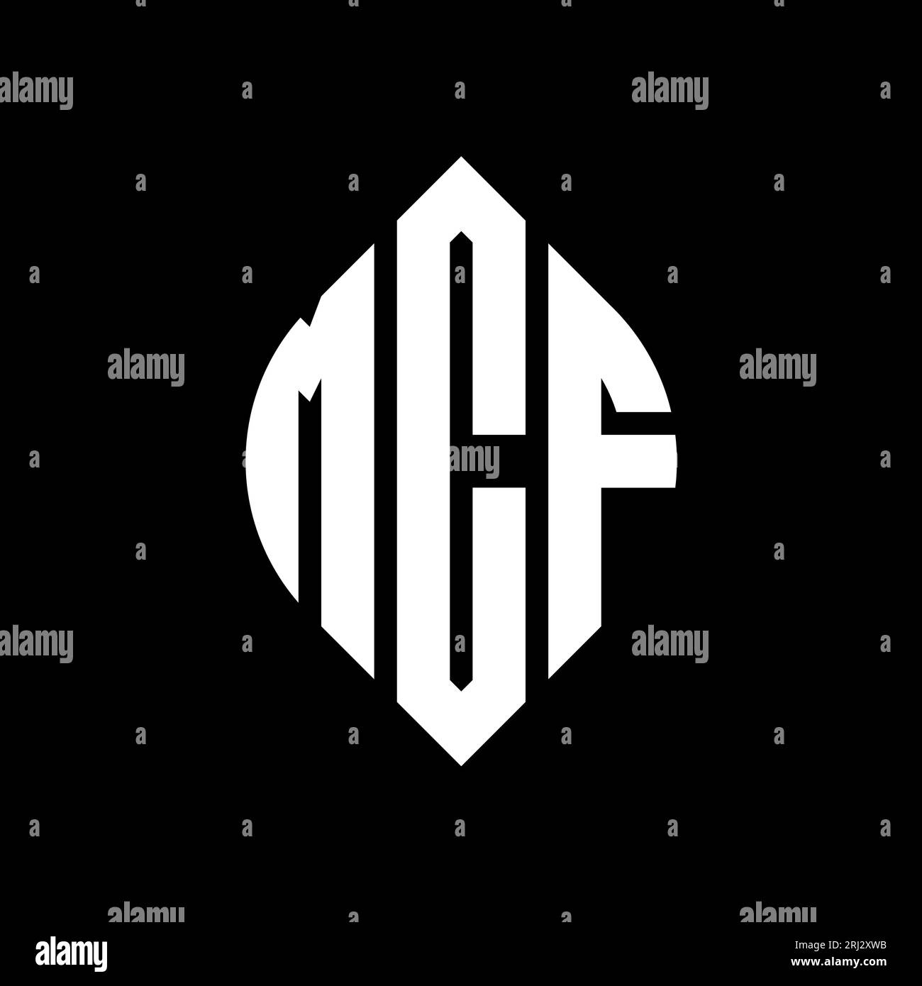 MCF circle letter logo design with circle and ellipse shape. MCF ...