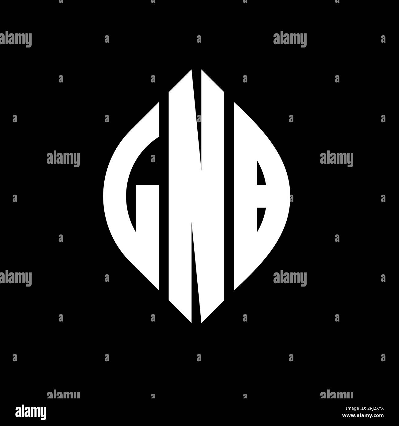 LNB circle letter logo design with circle and ellipse shape. LNB ...