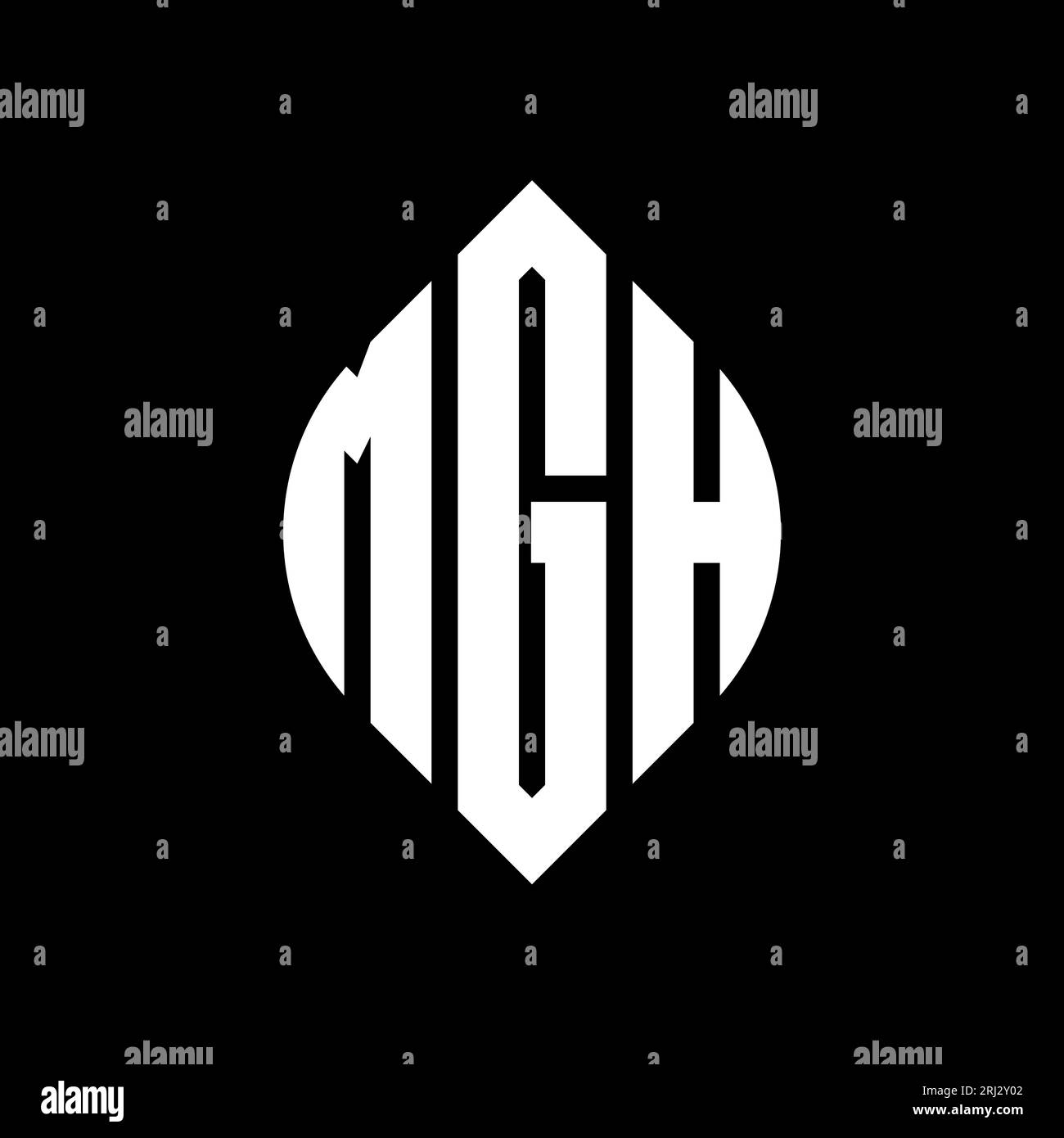 MGH circle letter logo design with circle and ellipse shape. MGH ...